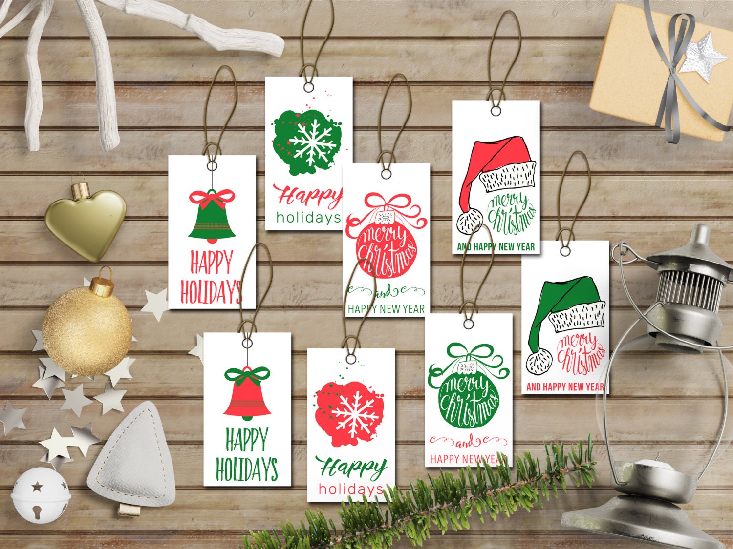 Christmas Tags Printable Holiday Gift Tags Christmas Labels - Etsy