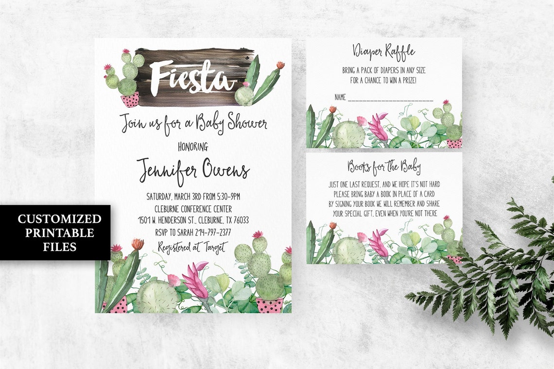 Fiesta Diaper Raffle Ticket Printable Fiesta Baby Shower Game | Etsy