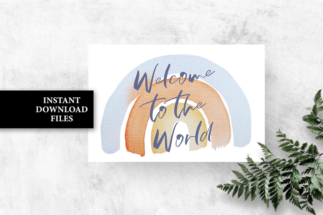Rainbow Welcome Baby Card New Baby Boy Congratulations Card - Etsy