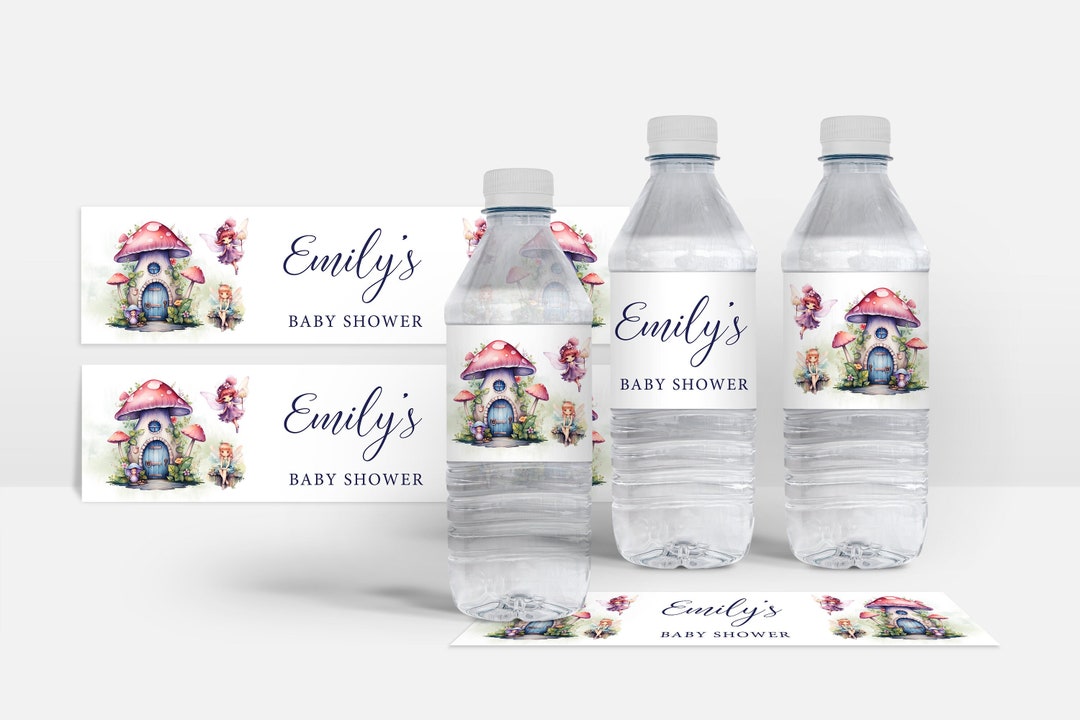 Fairy Baby Shower Water Bottle Labels Garden Fairy Party Decor ...