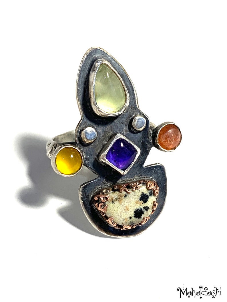 Sterling silver 'Spaceship' ring with | Etsy