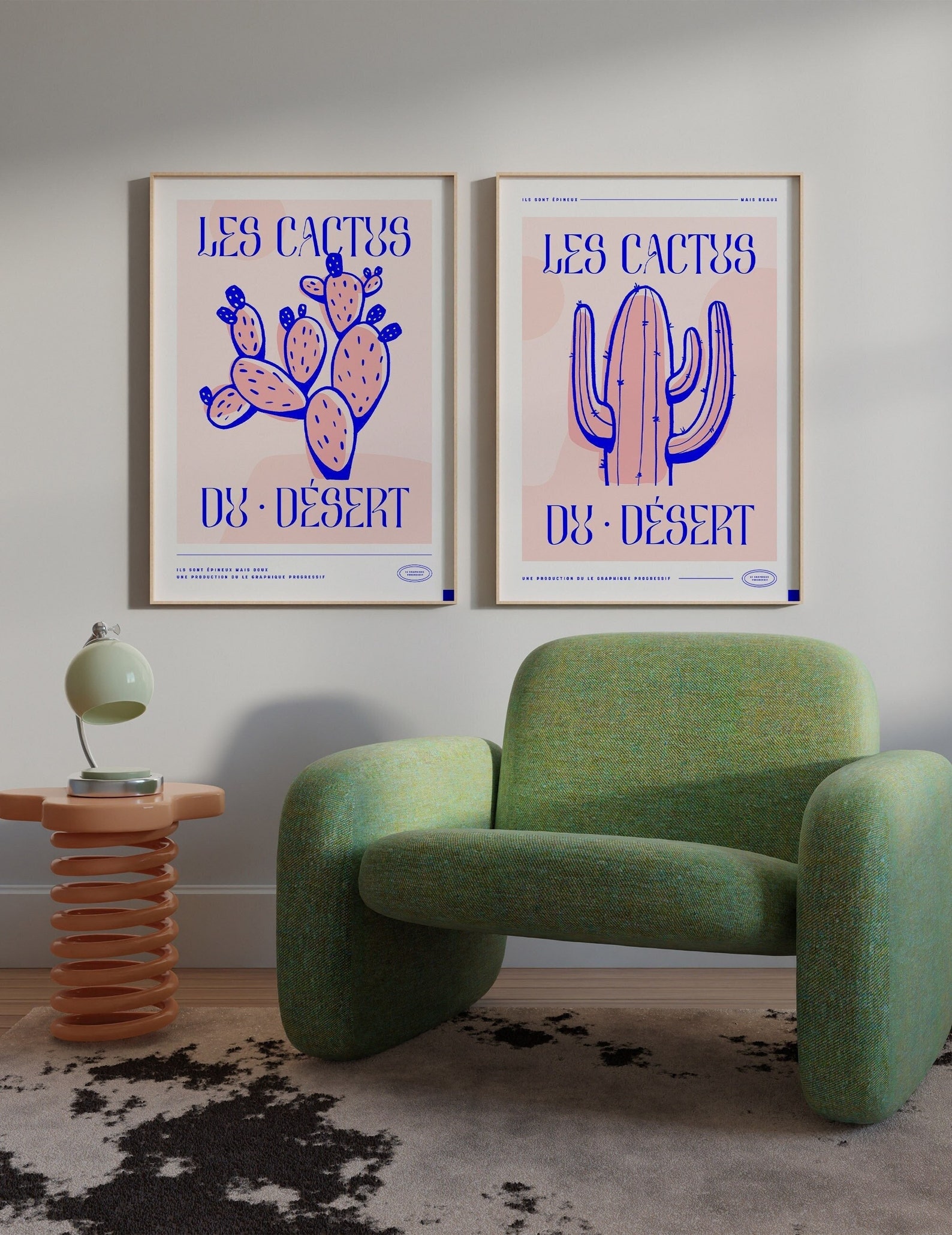 Colorful Cactus Illustrations: Printable Poster Set for Nursery or Dorm ...