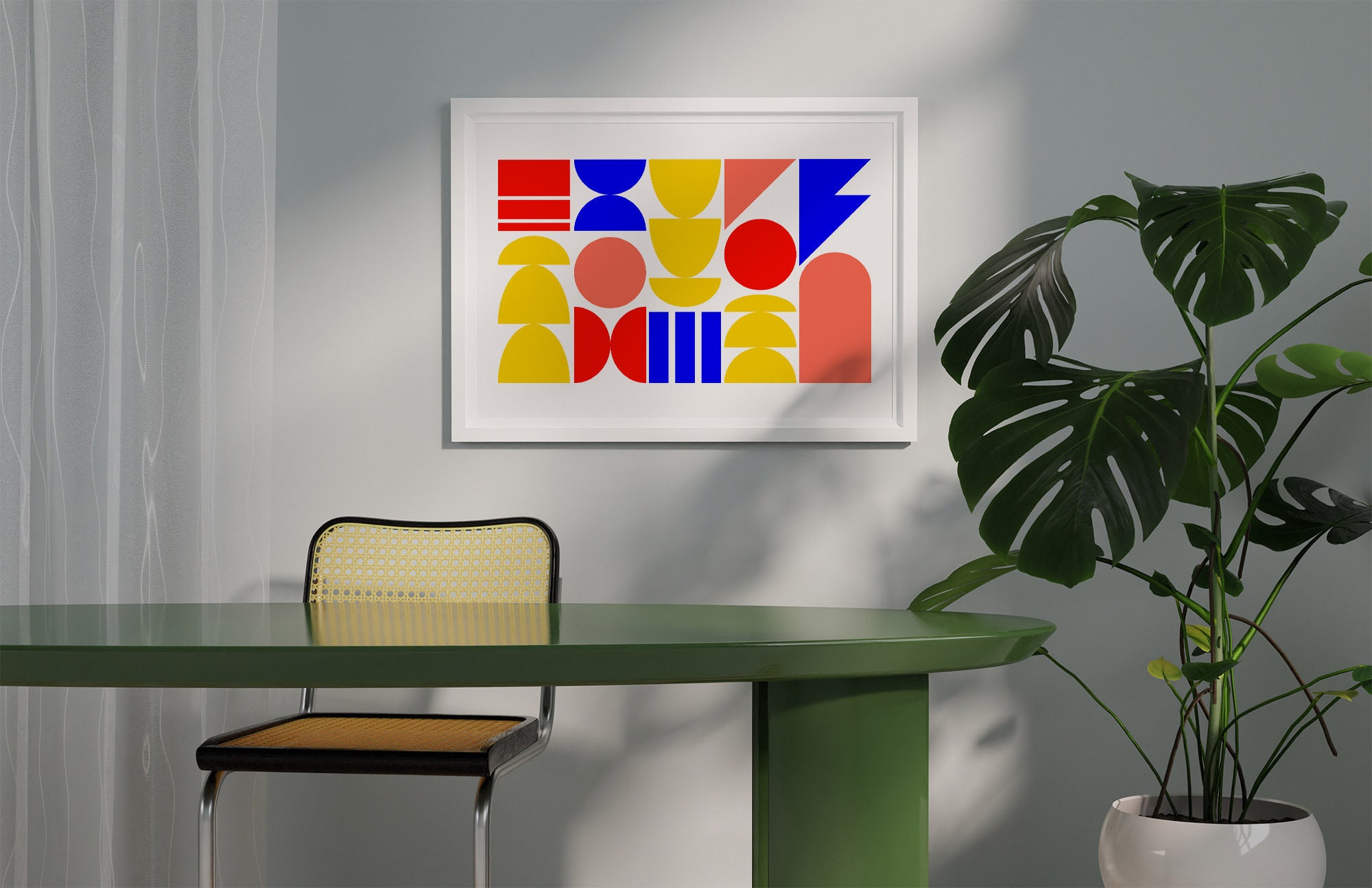 Vibrant Midcentury Modern Printable Poster With Abstract - Etsy