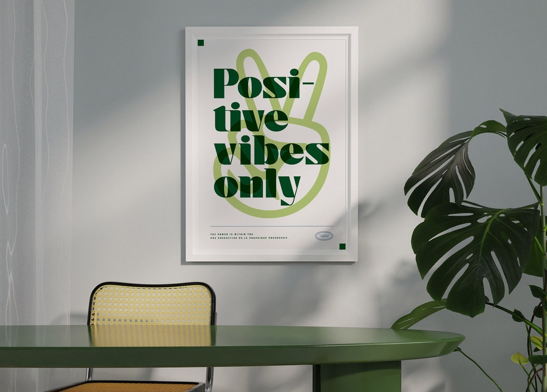 Positive Vibes Poster Vibes Wall Art Positivity Message Printable ...