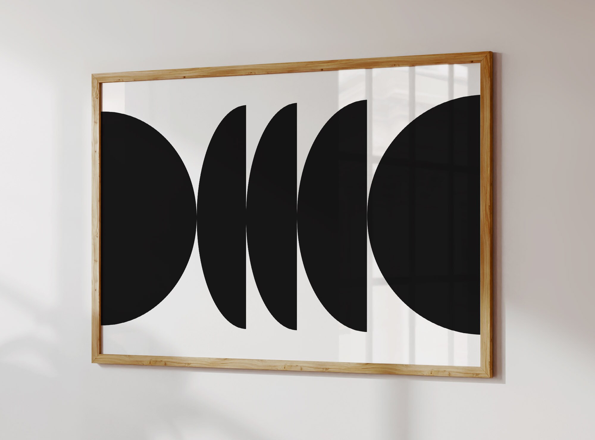 Geometric Shapes Poster Bold Black and White Graphic Wall Art Printable ...