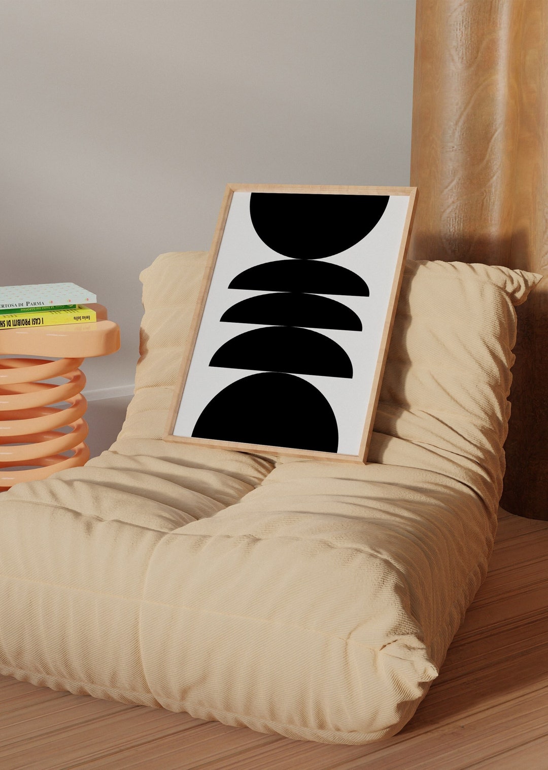 Geometric Shapes Poster Bold Black and White Graphic Wall Art Printable ...