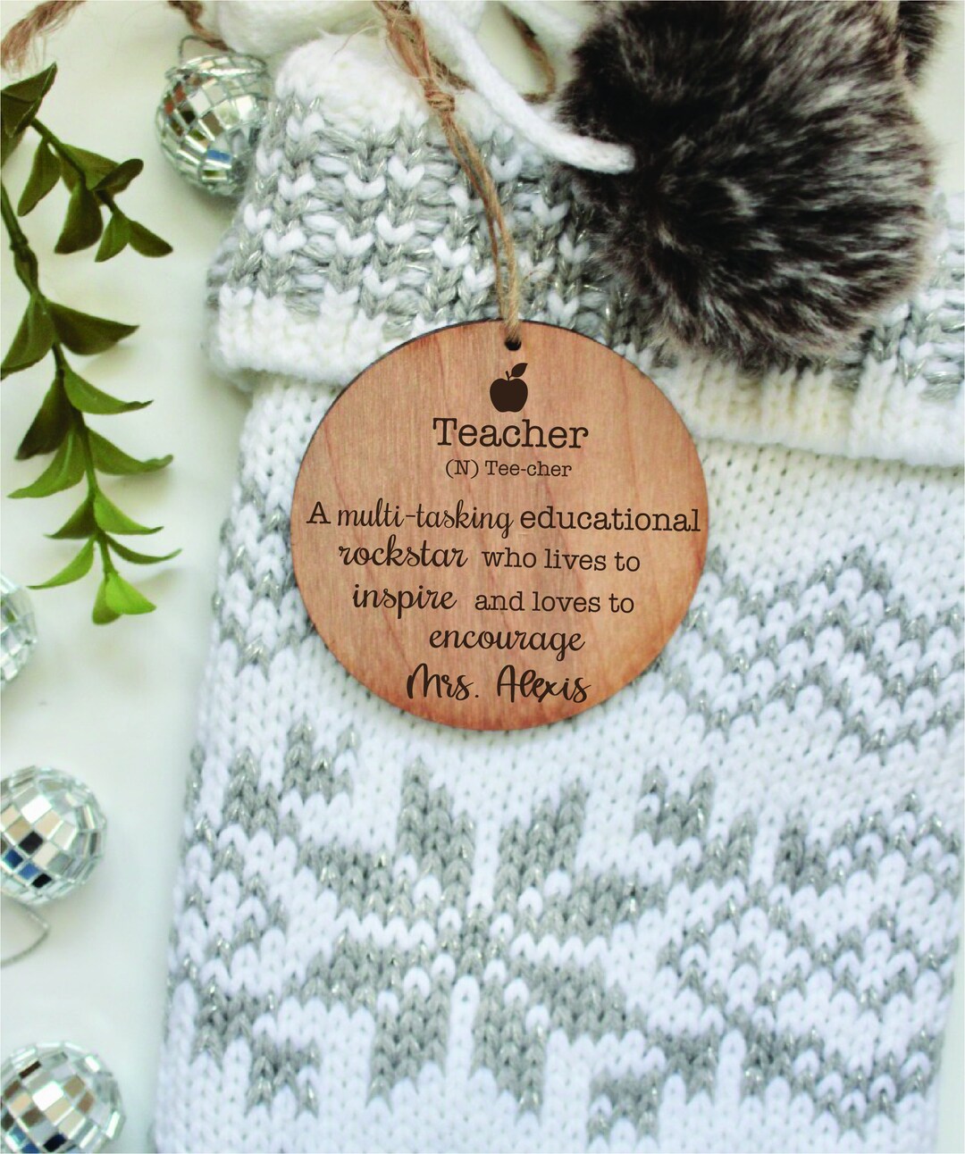 Teacher Christmas Ornament, Christmas Ornaments Personalized Name ...
