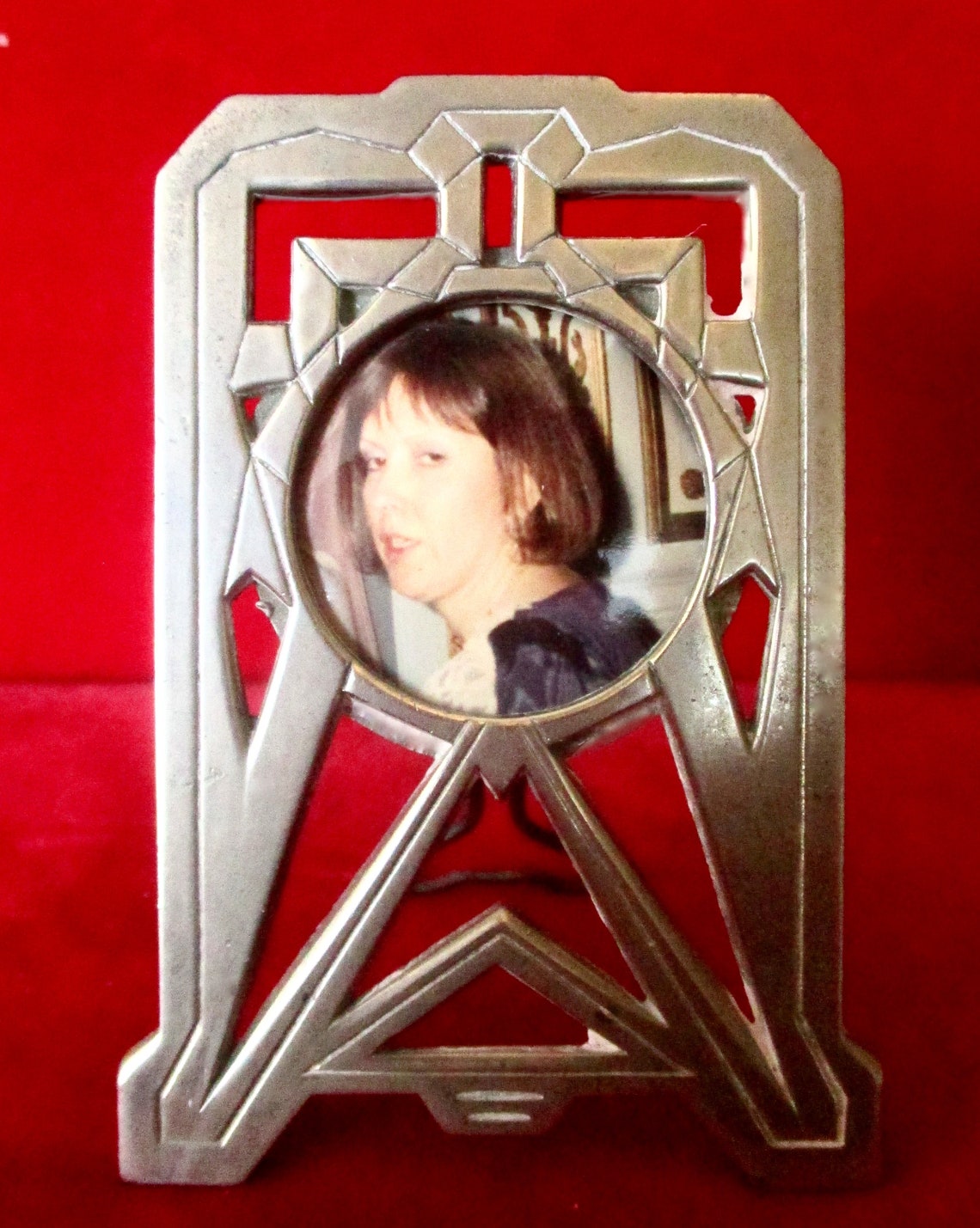 Antique Art-deco Small Pewter Photo Frame - - Etsy
