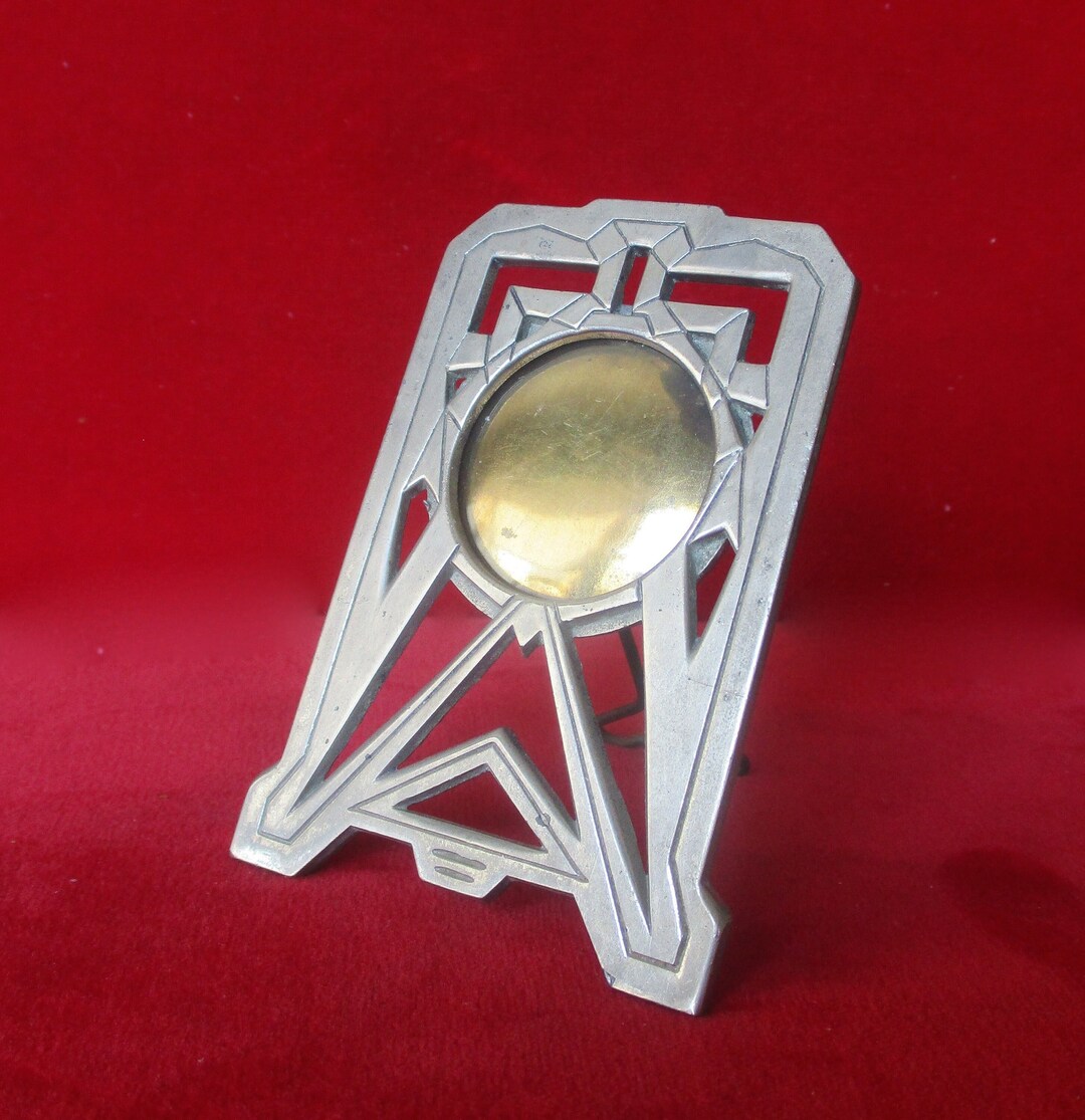 Antique Art-deco Small Pewter Photo Frame - - Etsy