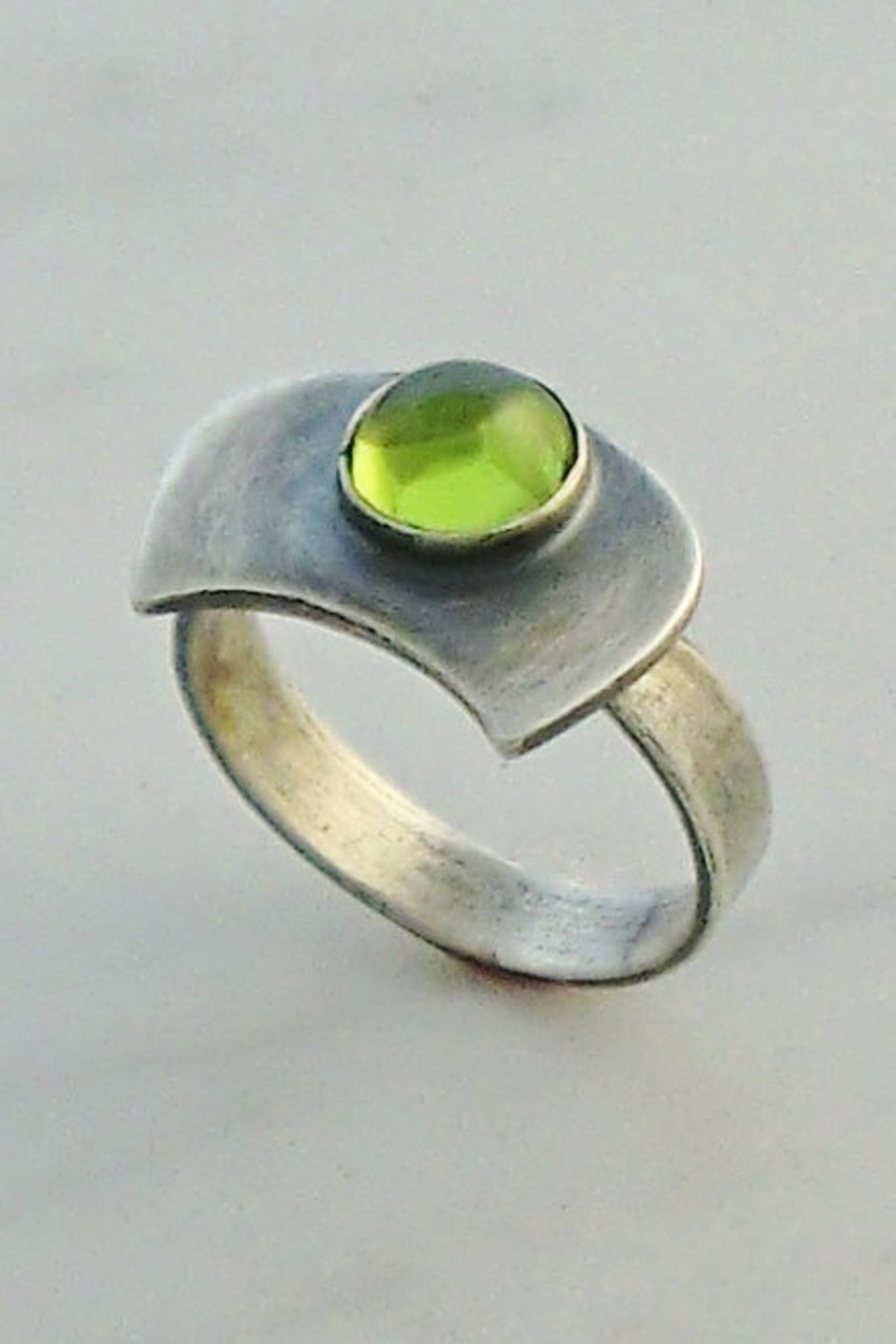 Fine Jewelry Handmade Oxidized Sterling Silver Ring With 1.33ct Peridot ...