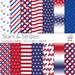 4th of July Paper Stars and Stripes Digital Papers 12x12 High ...