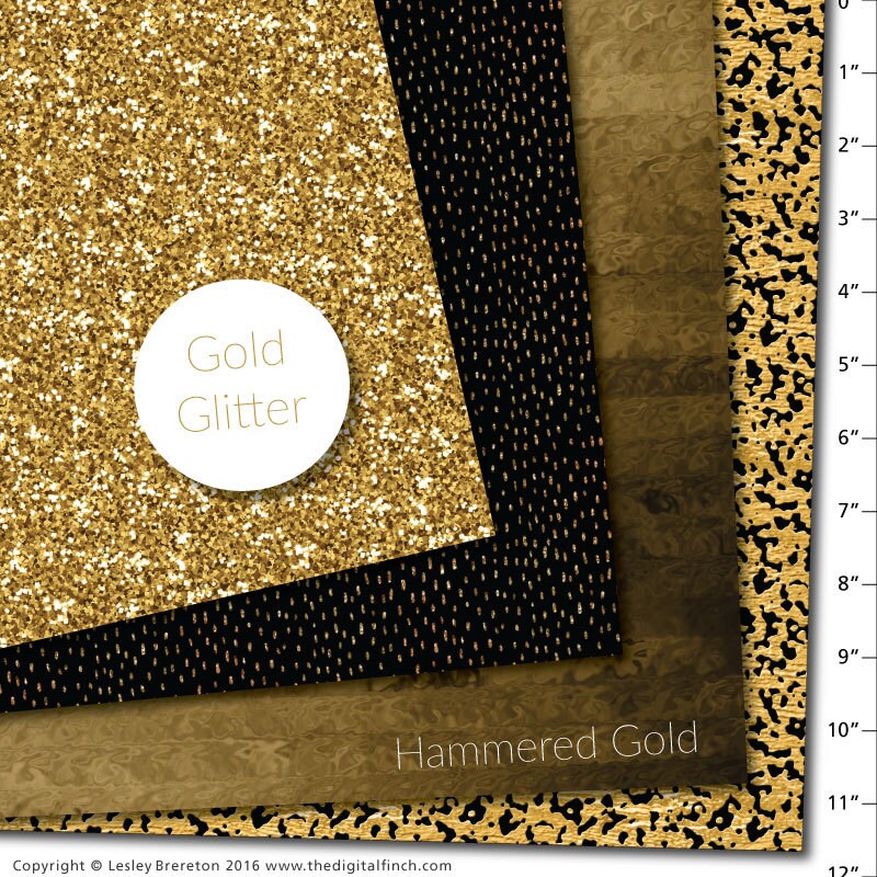 Gold Foil and Glitter Digital Paper Pack Scrapbooking Instant Download ...