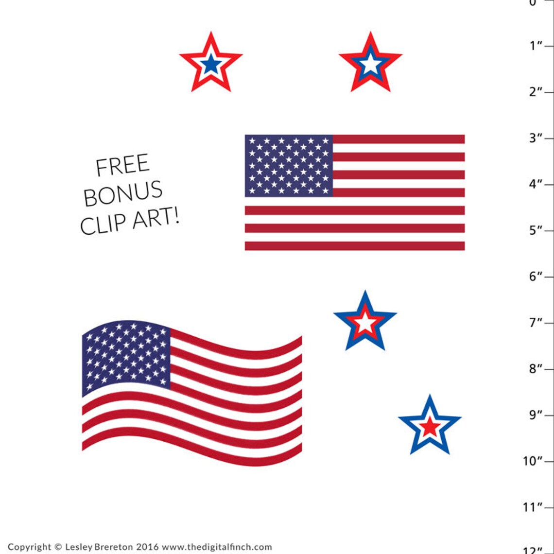 4th of July Paper Stars and Stripes Digital Papers 12x12 High ...