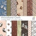 Woodland Owls Digital Paper Owl Trees Leaves Woodgrain Kraft Paper Make ...