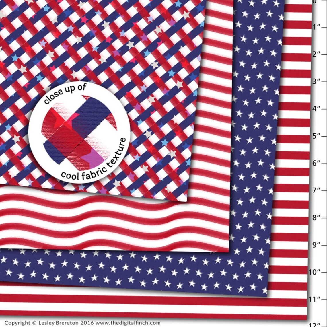 4th of July Paper Stars and Stripes Digital Papers 12x12 High ...