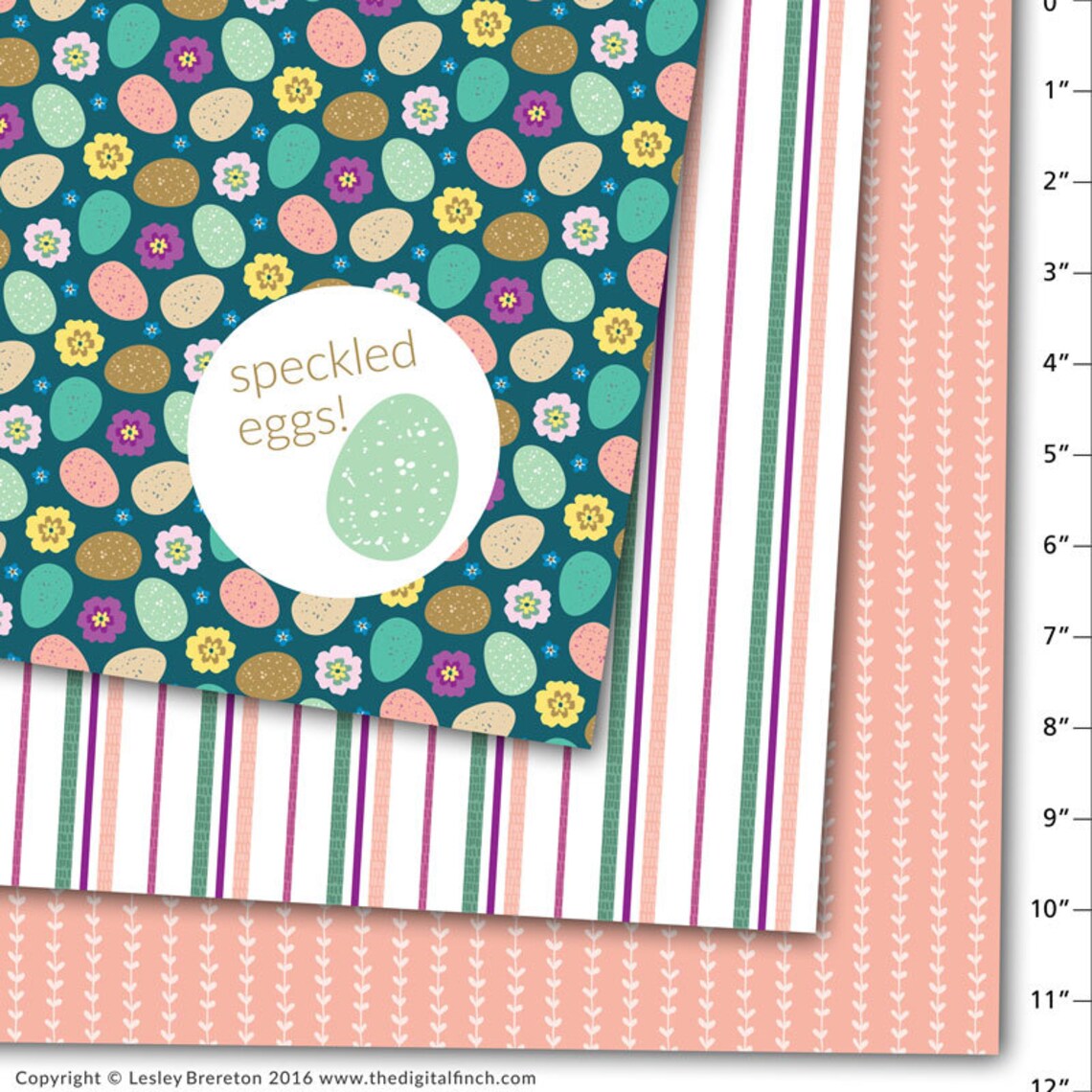 Springtime Digital Paper Bird Egg Paper Primroses 12x12 300 Dpi ...