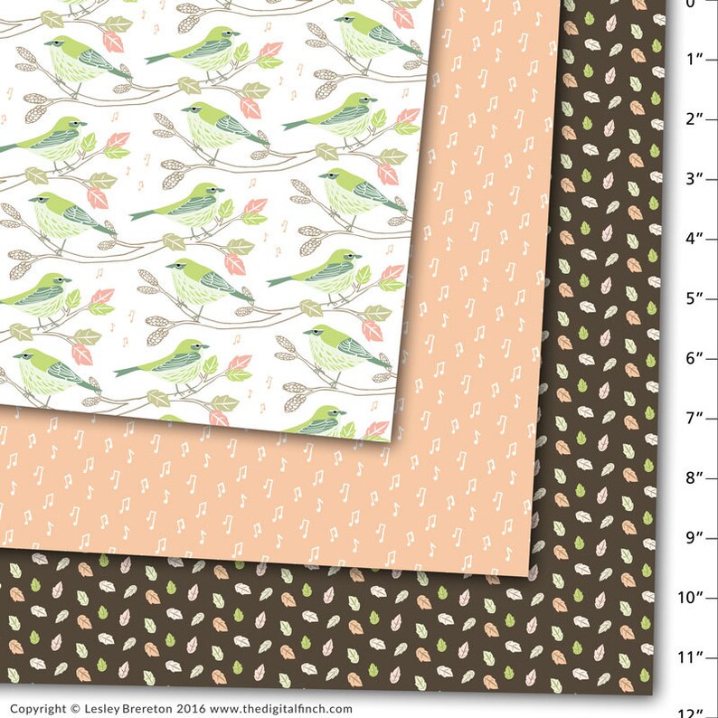 Woodland Bird Digital Paper Pack Scrapbooking Paper - Etsy