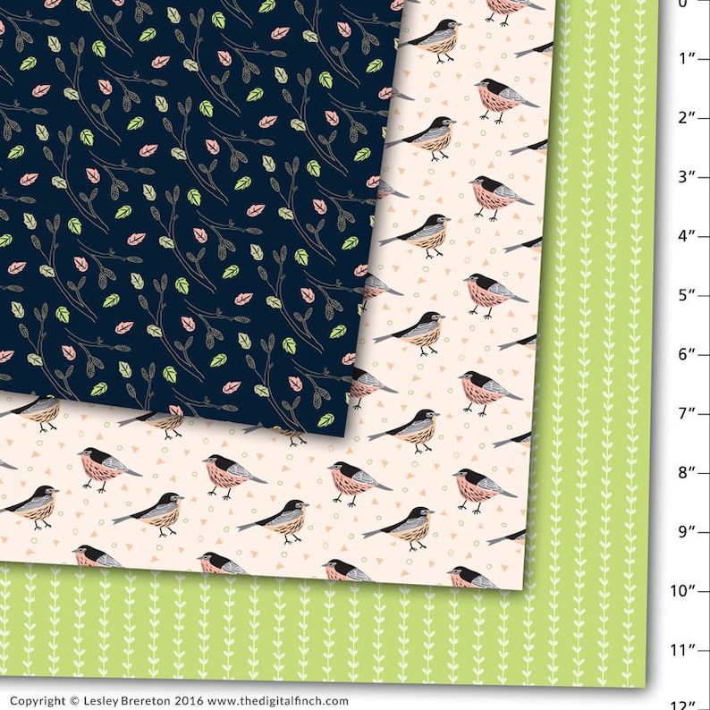 Woodland Bird Digital Paper Pack Scrapbooking Paper - Etsy UK