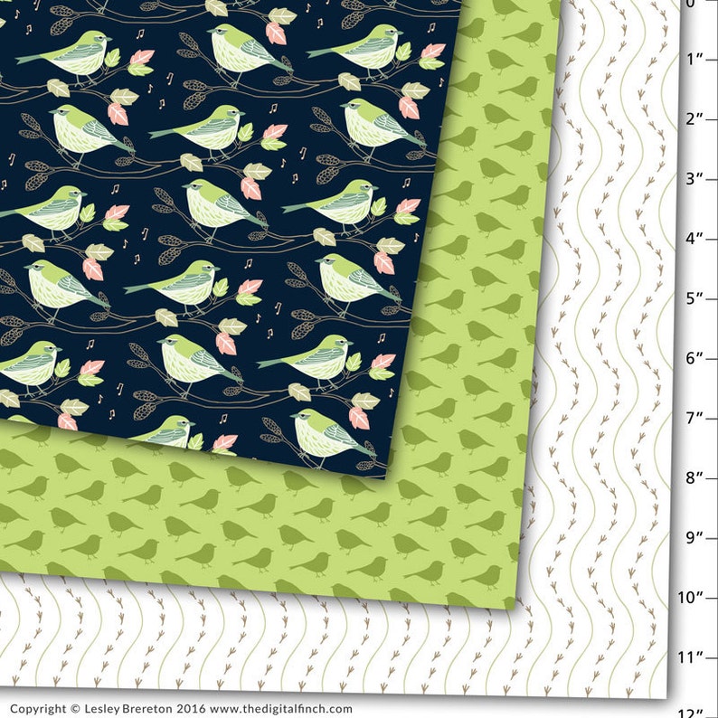Woodland Bird Digital Paper Pack Scrapbooking Paper - Etsy