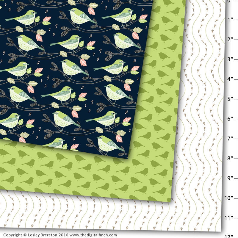 Woodland Bird Digital Paper Pack Scrapbooking Paper - Etsy UK