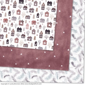 Christmas Digital Papers Winter Wishes Watercolor - Etsy