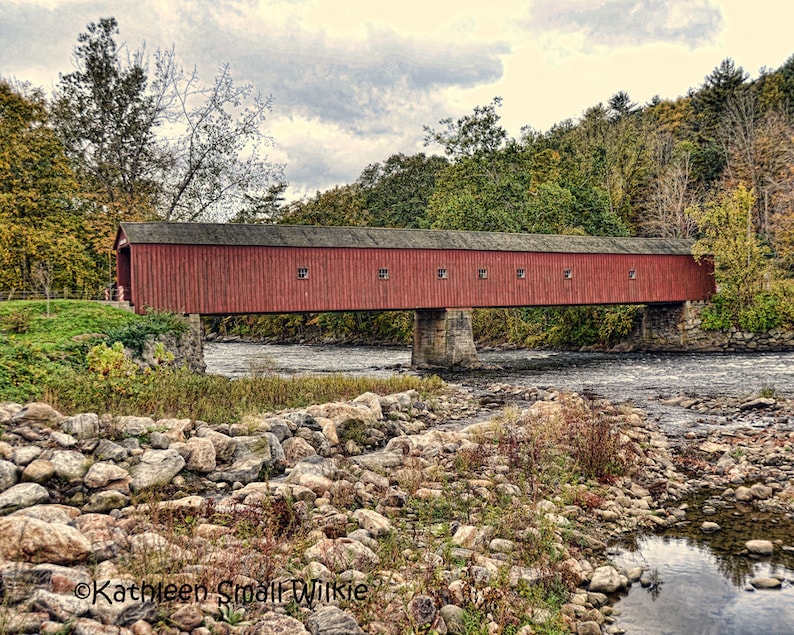 Cornwall Covered Bridge,old Covered Bridge,rustic Old Bridge,landscape ...
