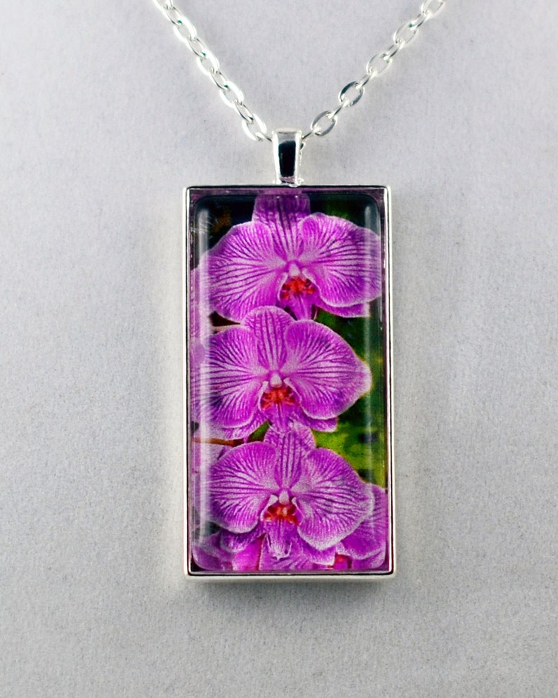 Orchid Photo Tile Necklace,glass Tile Necklace,gifts for Her,unique ...