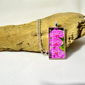 Orchid Photo Tile Necklace,glass Tile Necklace,gifts for Her,unique ...