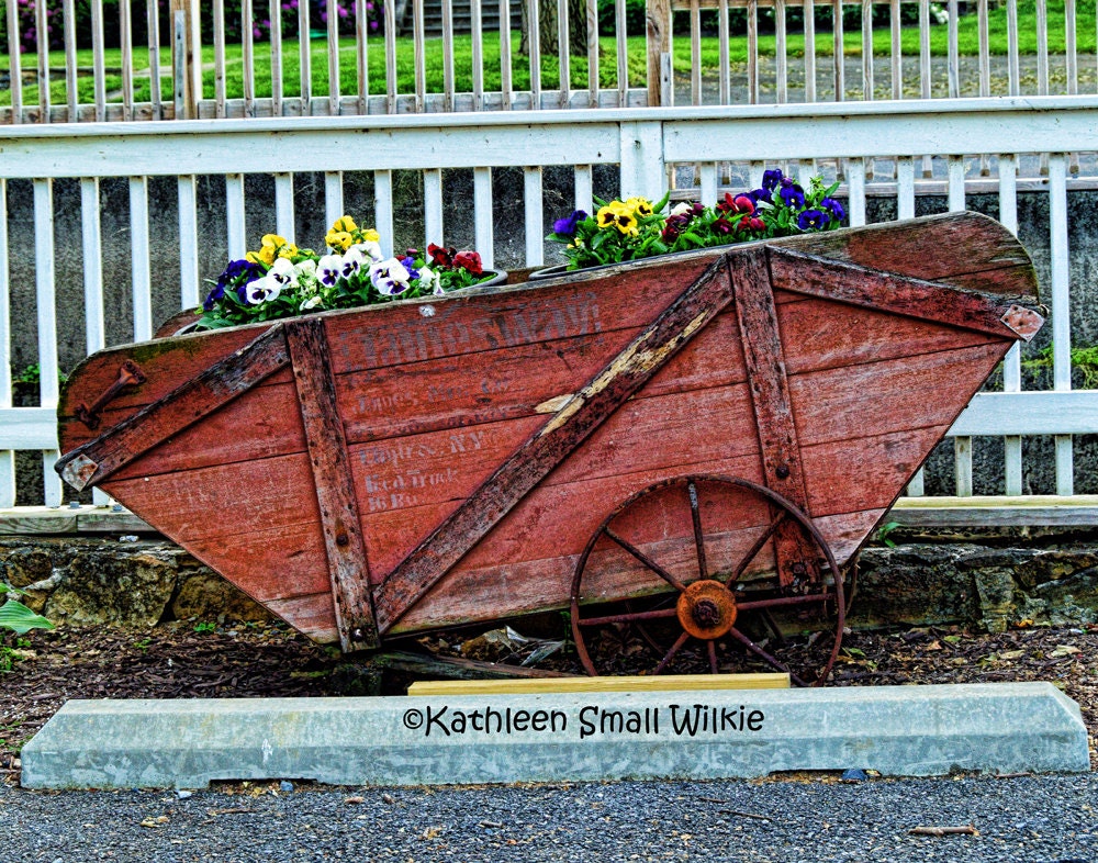 Flower Cart,decorative Flower Cart,red Cart,pennsylvania,rustic Country ...
