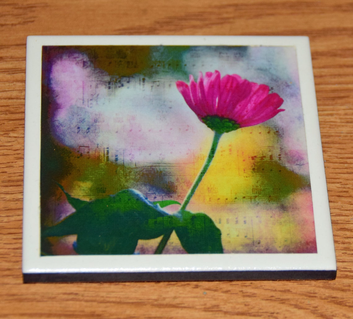 Ceramic Tile Flower 1 Coasters Set of 4 - Etsy