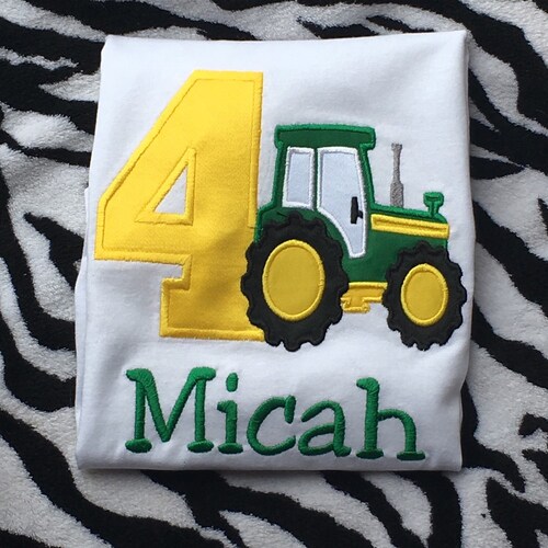 First Birthday Tractor Raglan Shirt Farm Tractor ANY AGE - Etsy