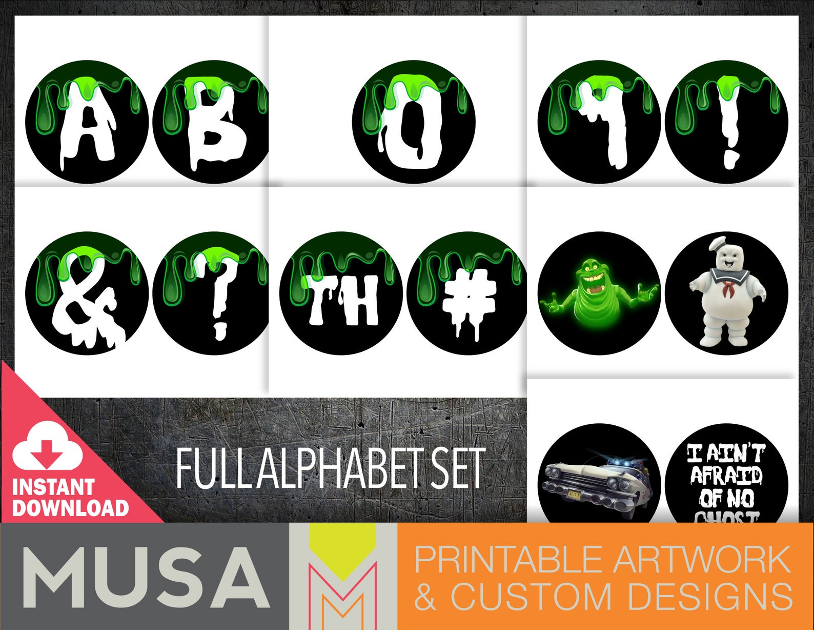 INSTANT DOWNLOAD / Printable / Ghostbusters Full Alphabet Party Banner ...