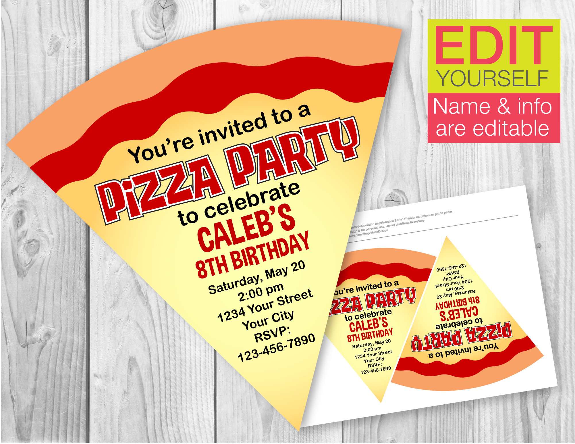 Free Printable Pizza Party Invitations