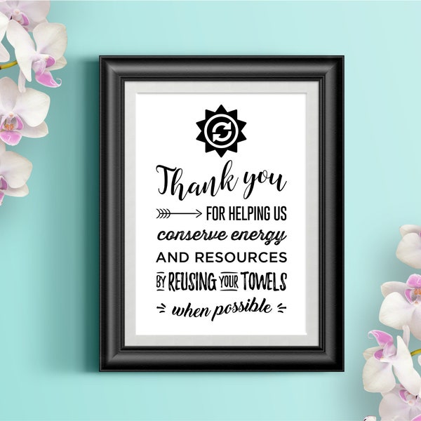 Reuse Towel Signs - Etsy