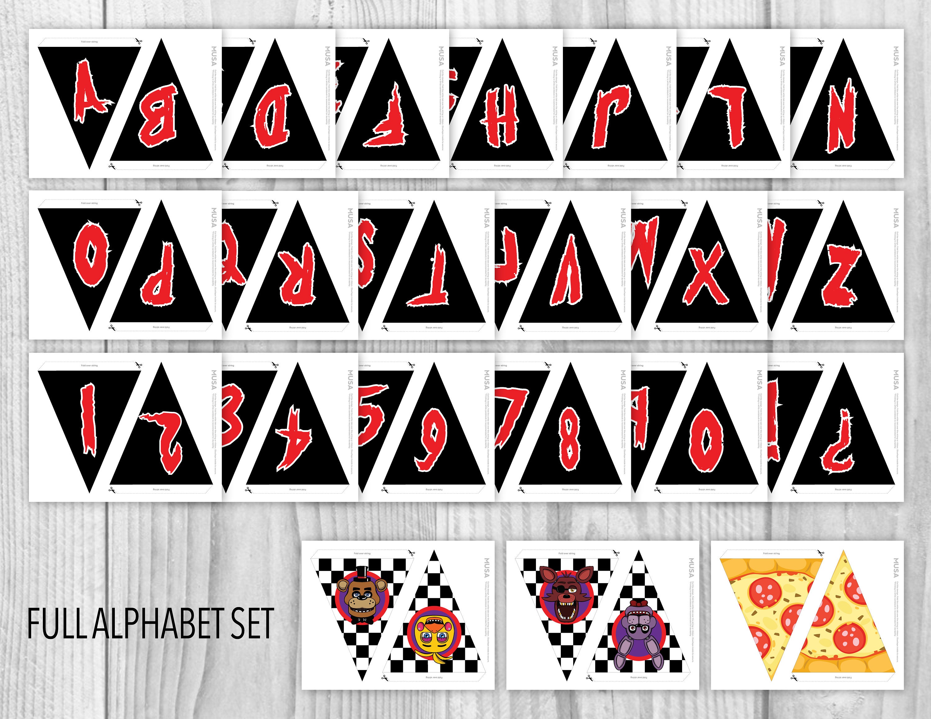 INSTANT DOWNLOAD / Printable / FNAF Full Alphabet Party Banner - Etsy