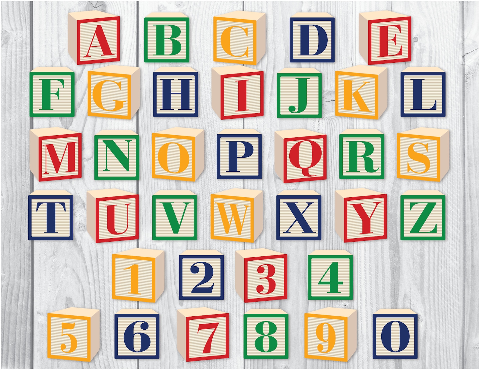 INSTANT DOWNLOAD / Wood Block Alphabet With Transparent Backgrounds ...
