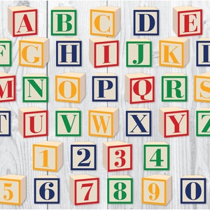 INSTANT DOWNLOAD / Wood Block Alphabet With Transparent Backgrounds ...
