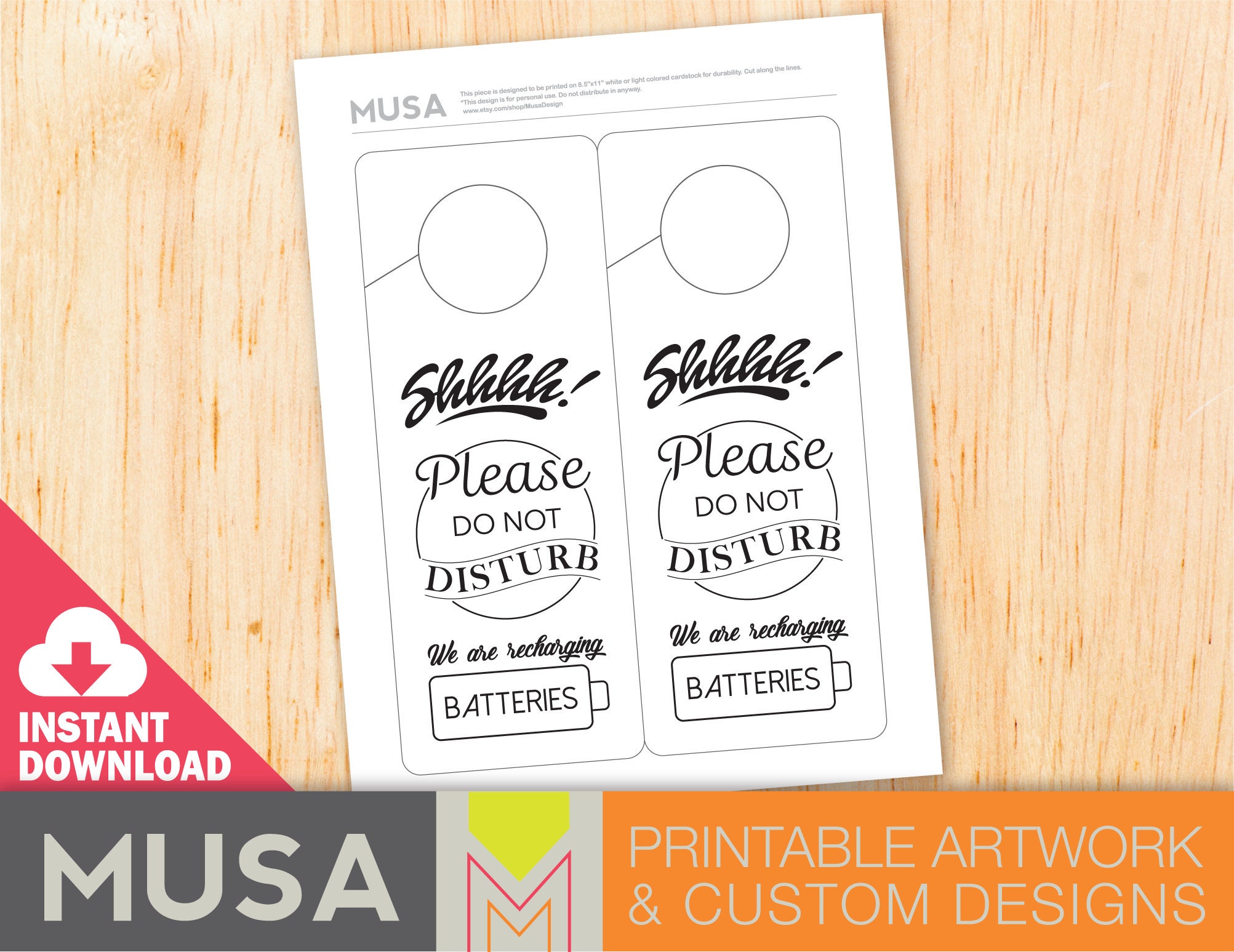 Printable Do Not Disturb Door Hangers / INSTANT DOWNLOAD | Etsy