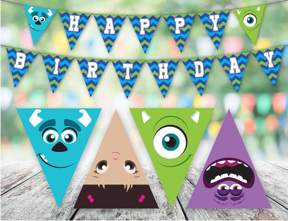 INSTANT DOWNLOAD / Monsters / Pennant Party Banner - Etsy