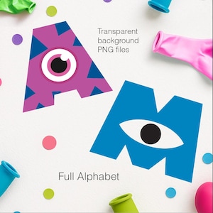 Monster Alphabet Clipart – A-Z PNG Letters With Transparent Background ...