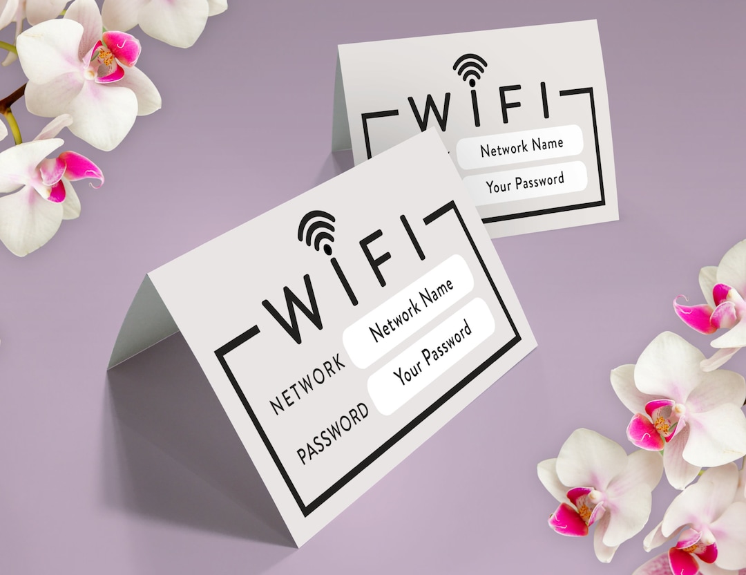 Wifi Table Tent Card / Instant Download / EDIT YOURSELF - Etsy
