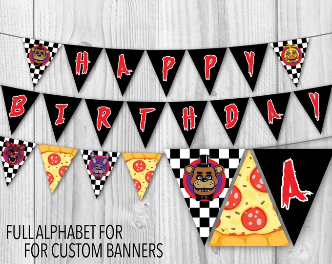 INSTANT DOWNLOAD / Printable / FNAF Full Alphabet Party Banner - Etsy
