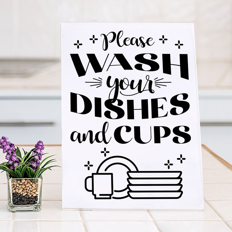 Wash Your Dishes Sign - Etsy