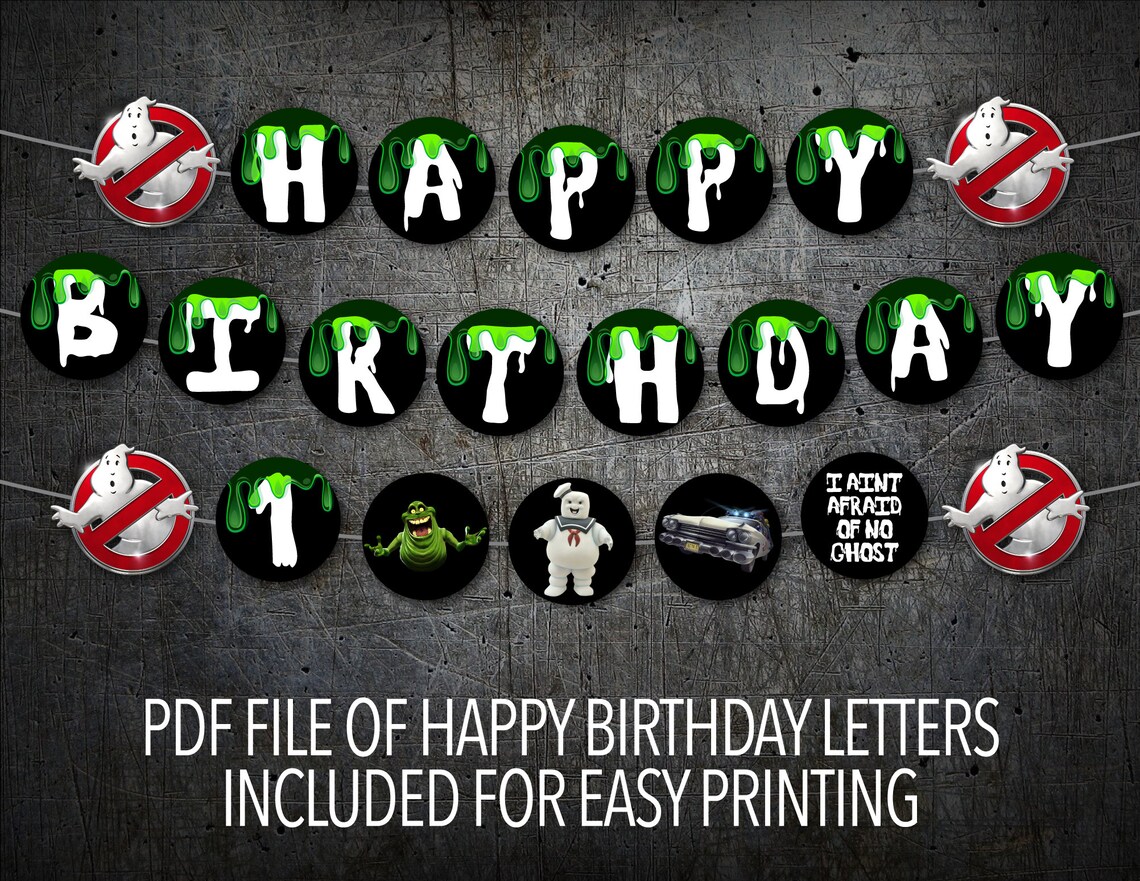 INSTANT DOWNLOAD / Printable / Ghostbusters Full Alphabet Party Banner ...