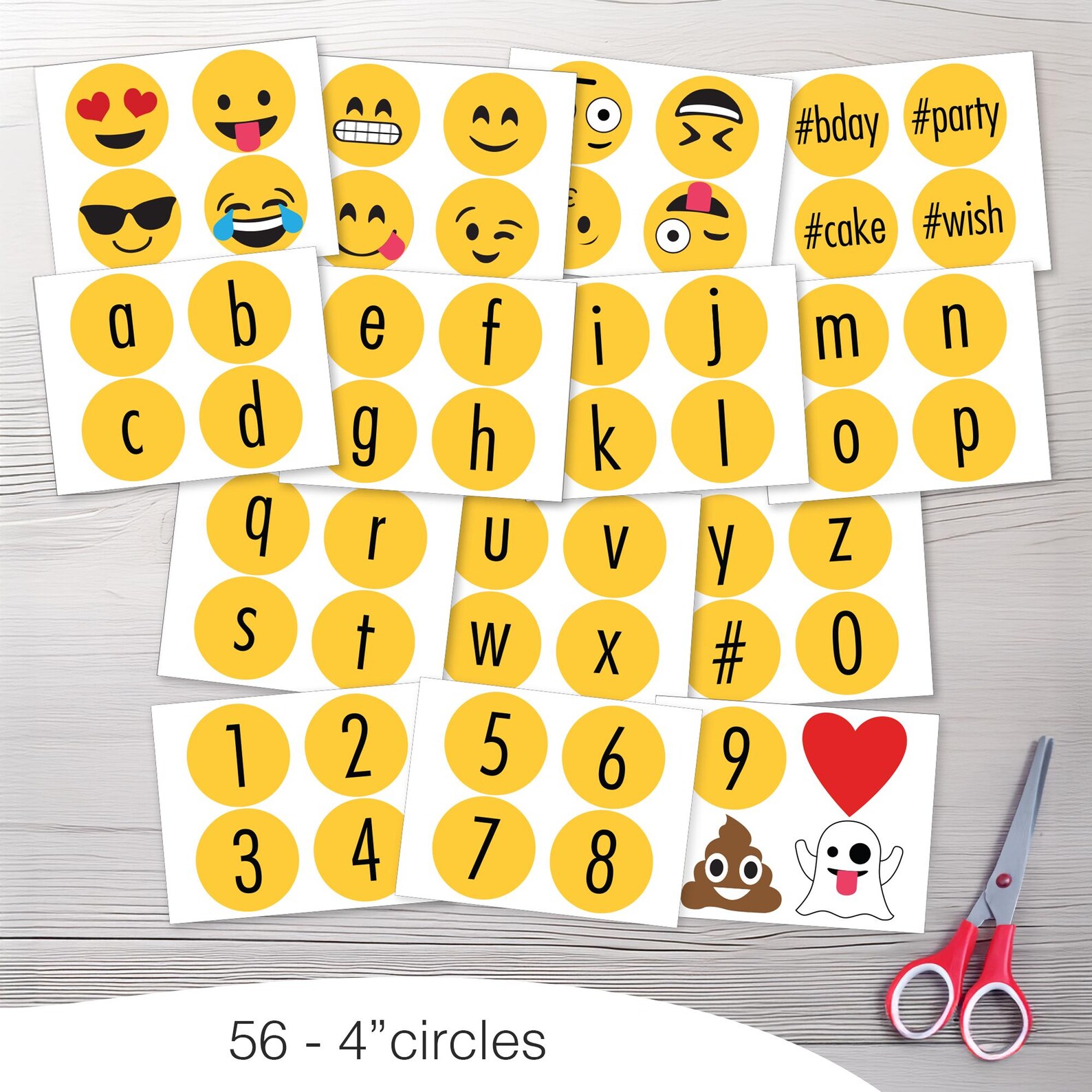 Emoji Party Banner Letters & Decorations | Printable Alphabet + Emojis ...