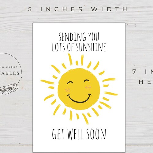 Printable Get Well Soon Card Instant Download Greeting - Etsy