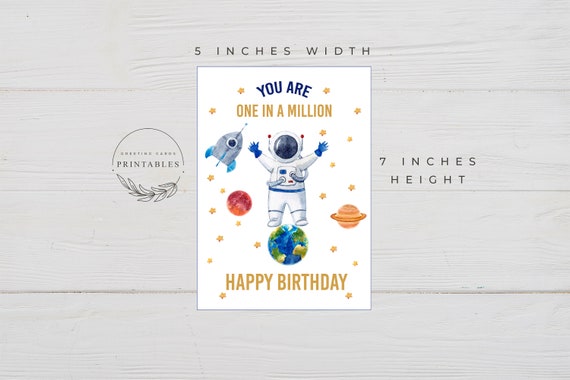 Outer Space Birthday Card, Digital Download, Happy Birthday Card ...