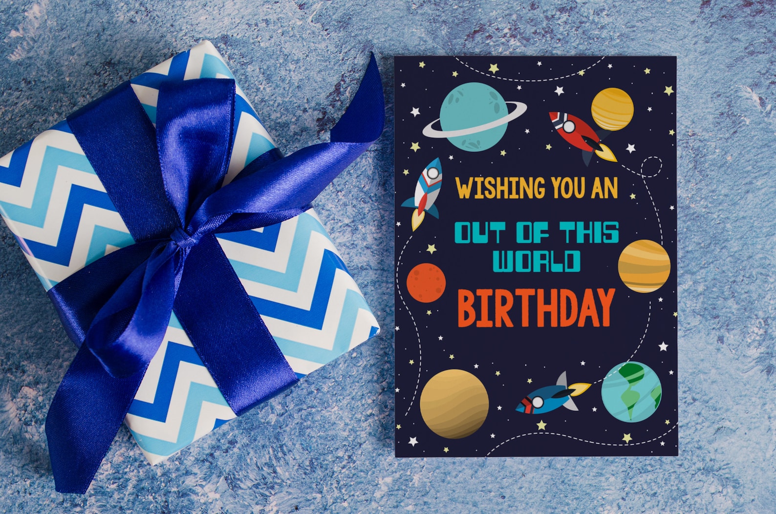 Space Happy Birthday Card Digital Download Outer Space - Etsy