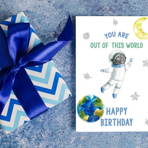 Outer Space Birthday Card for Boys Digital Download Happy - Etsy