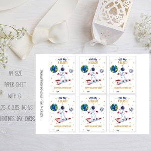 Kids Space Valentines Day Printable Card Digital Download - Etsy